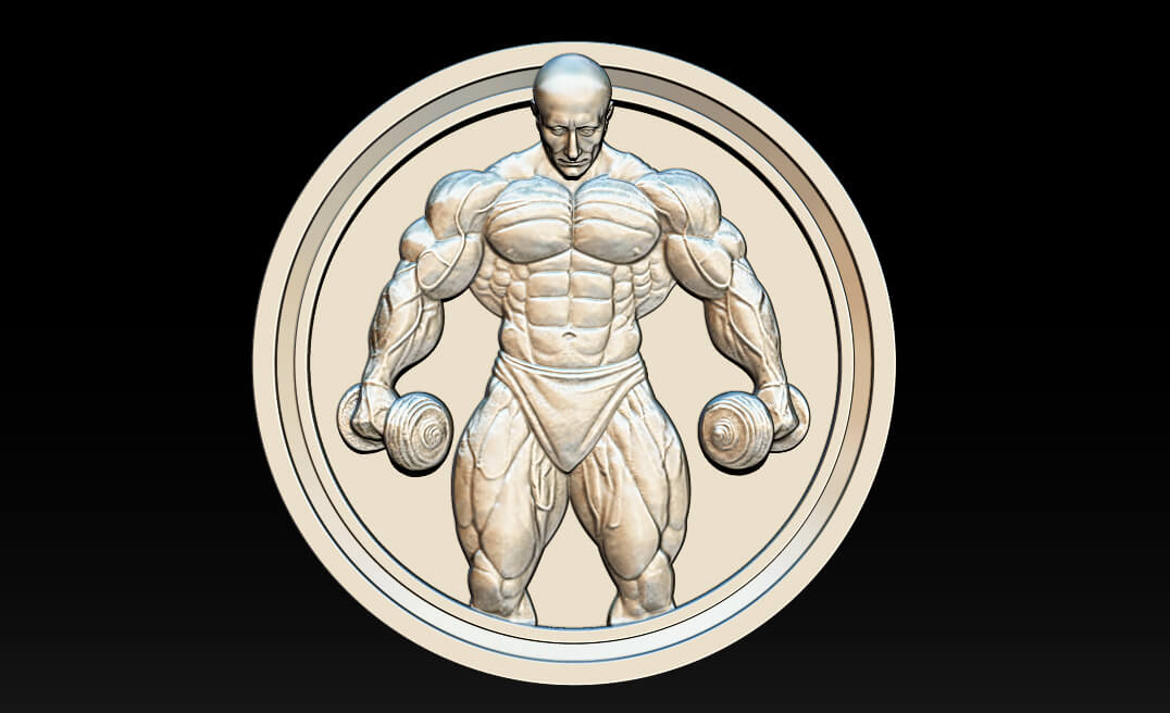 Male Bodybuilder Bas Relief - 3D Print Model by Dang nhat Tan