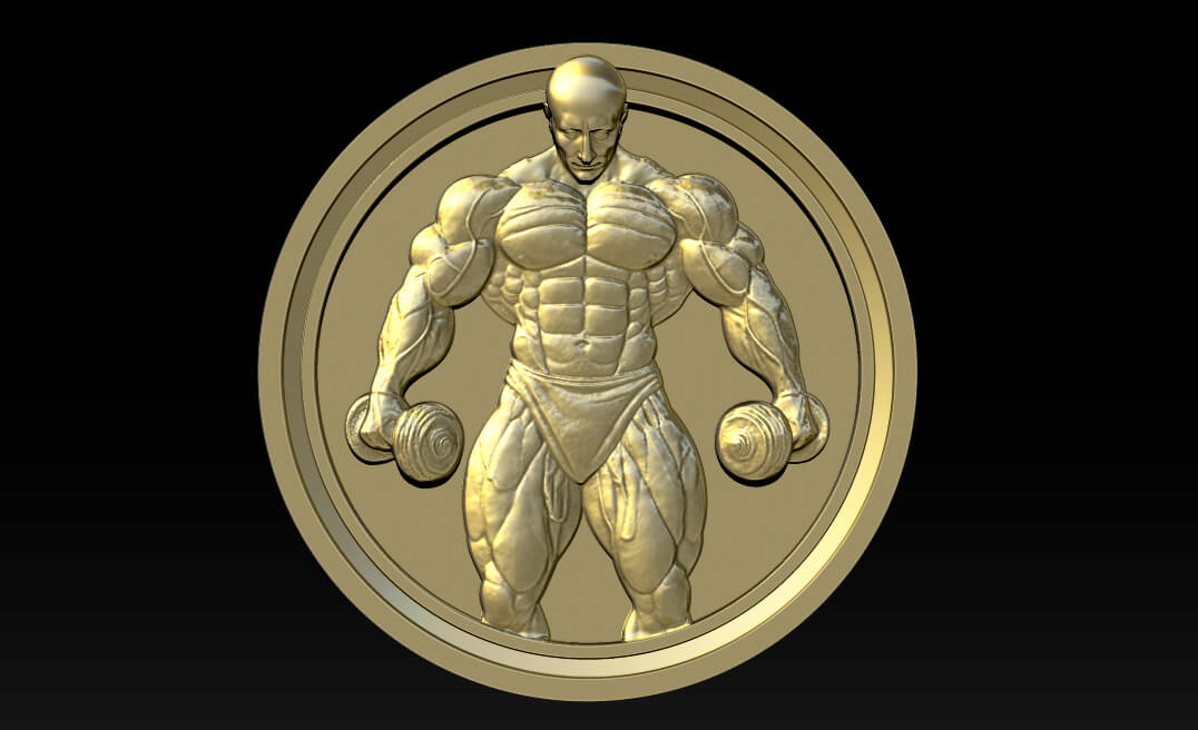 Male Bodybuilder Bas Relief - 3D Print Model by Dang nhat Tan