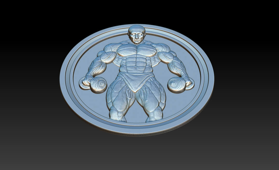 Male Bodybuilder Bas Relief - 3D Print Model by Dang nhat Tan