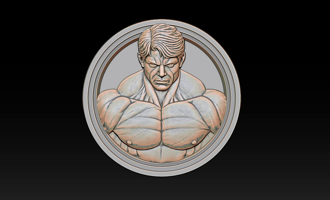 Male Bodybuilder Bas Relief - 3D Model by Dang nhat Tan
