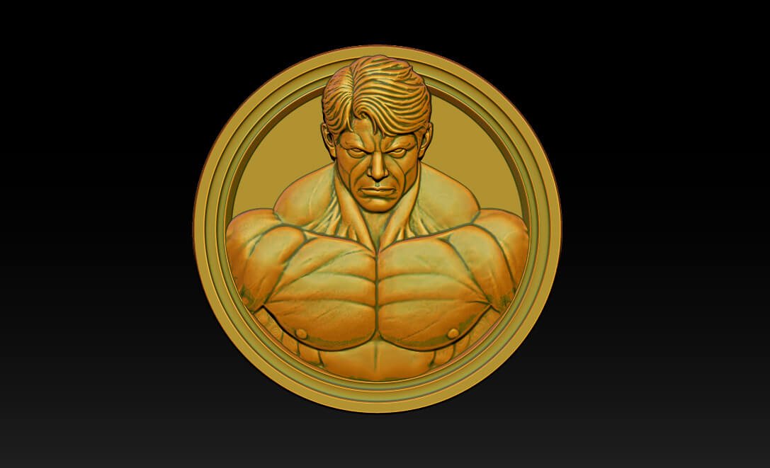 Male Bodybuilder Bas Relief - 3D Model by Dang nhat Tan