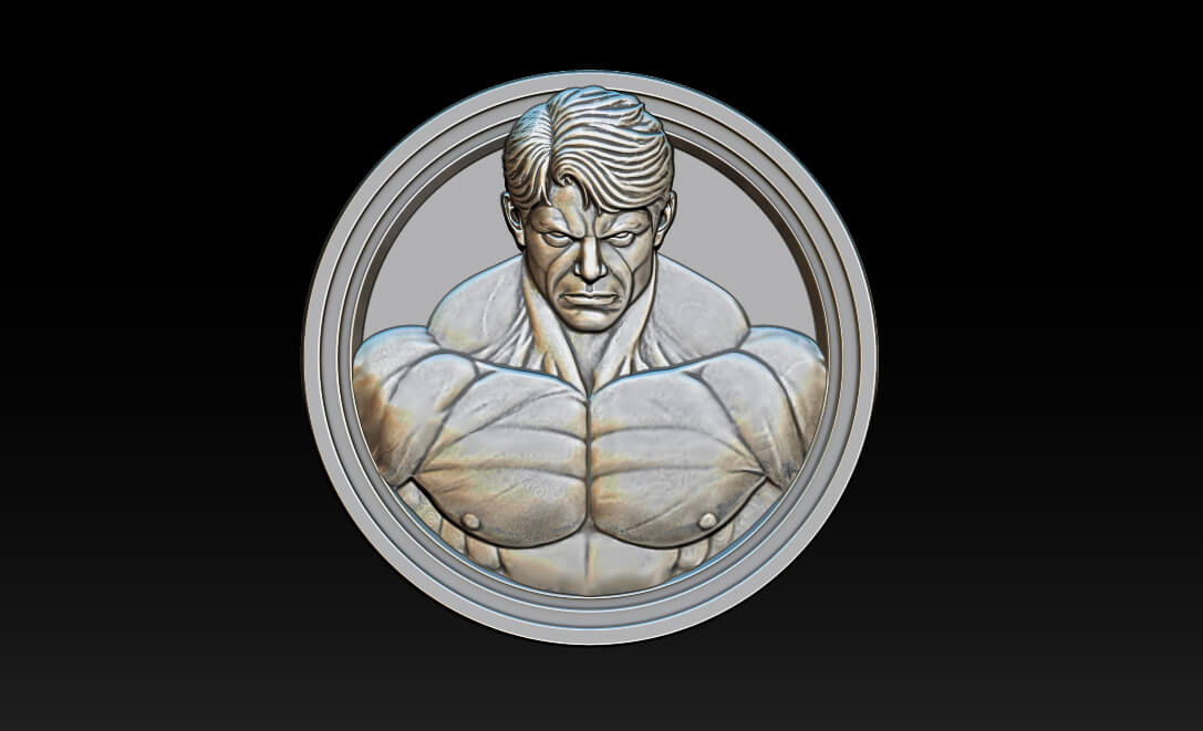 Male Bodybuilder Bas Relief - 3D Model by Dang nhat Tan
