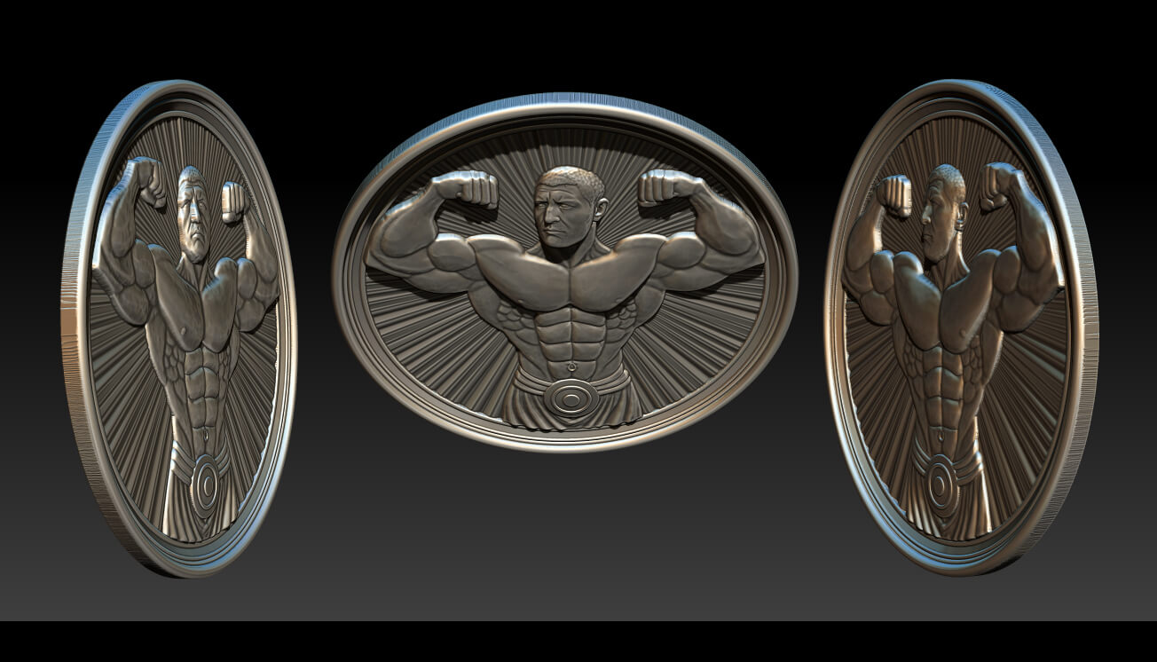 Male Bodybuilder Bas Relief - 3D Model by Dang nhat Tan