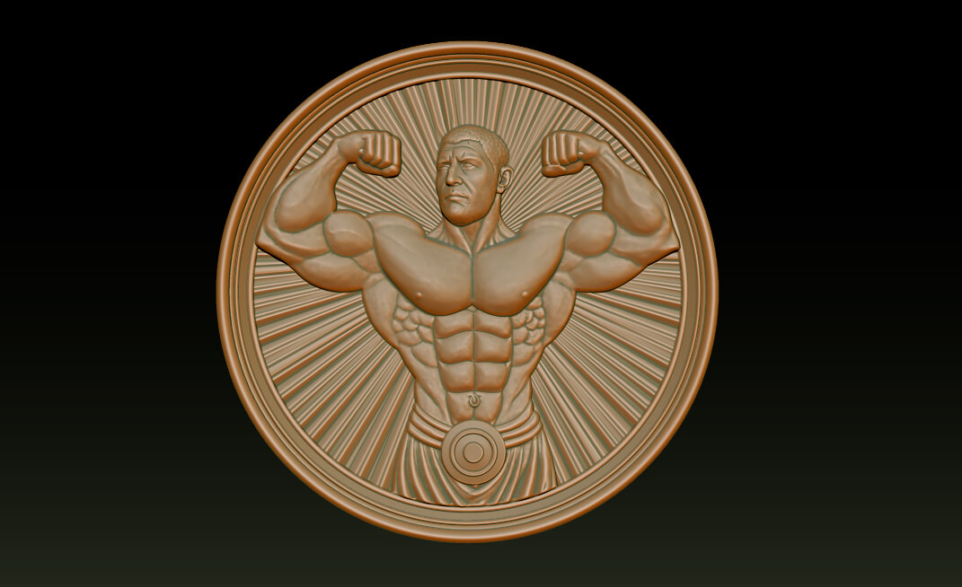 Male Bodybuilder Bas Relief - 3D Print Model by Dang nhat Tan