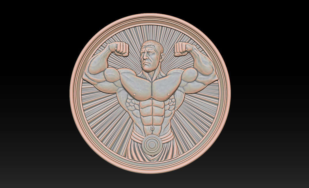 Male Bodybuilder Bas Relief - 3D Print Model by Dang nhat Tan