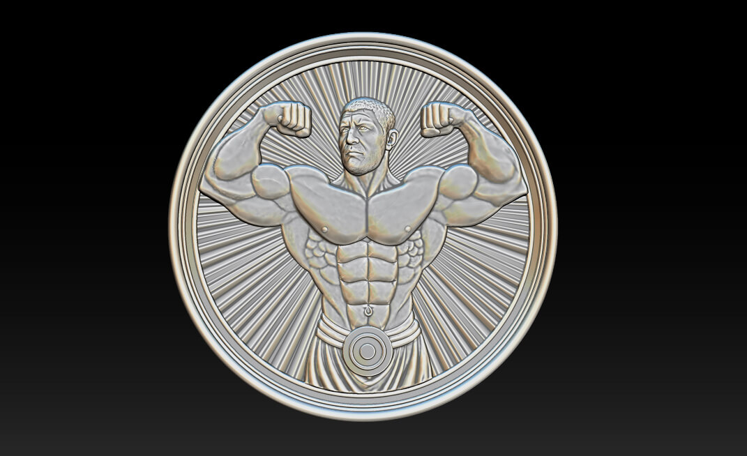 Male Bodybuilder Bas Relief - 3D Print Model by Dang nhat Tan