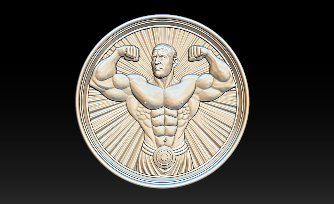Male Bodybuilder Bas Relief - 3D Print Model by Dang nhat Tan
