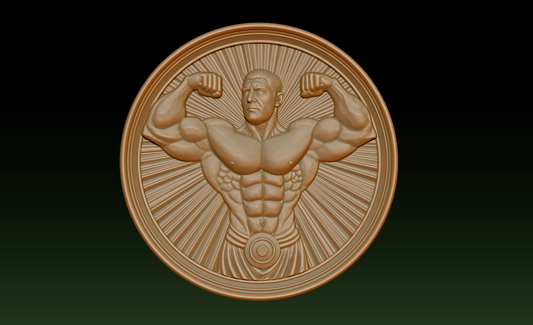 Male Bodybuilder Bas Relief - 3D Model by Dang nhat Tan