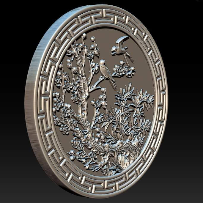Bamboo Wood Carving Mural - 3D Model by Dang nhat Tan