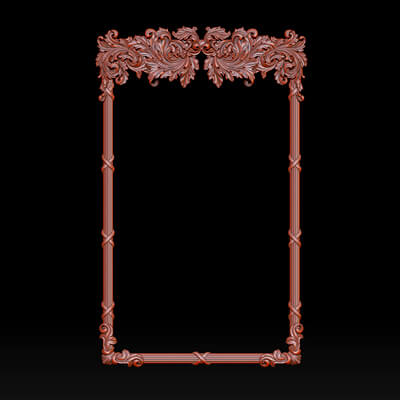 Ornate Decorative Frame Bas-Relief 3D Model by Dang nhat Tan