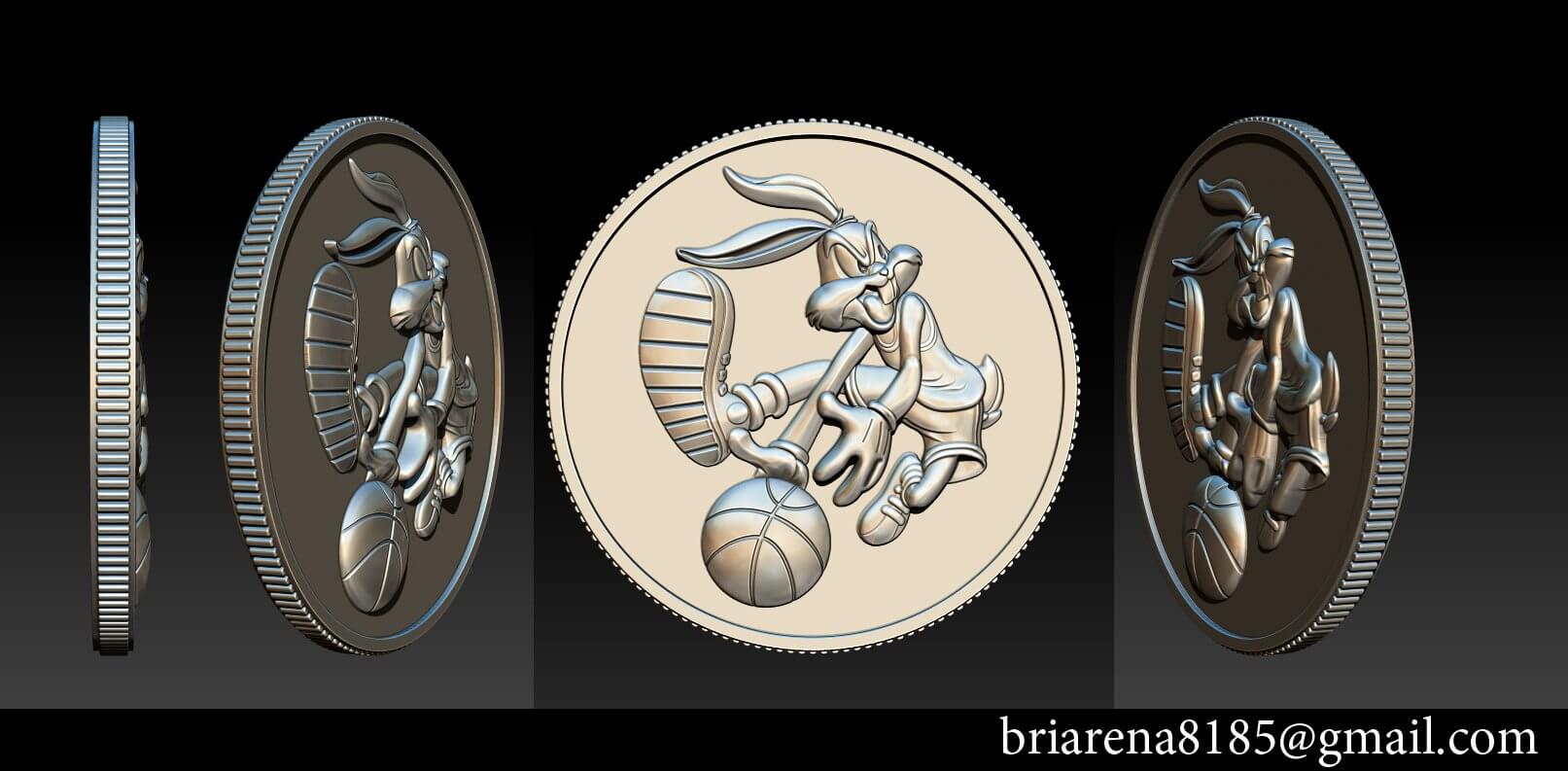Basketball Bunny Coin - 3D Print Model by Dang nhat Tan