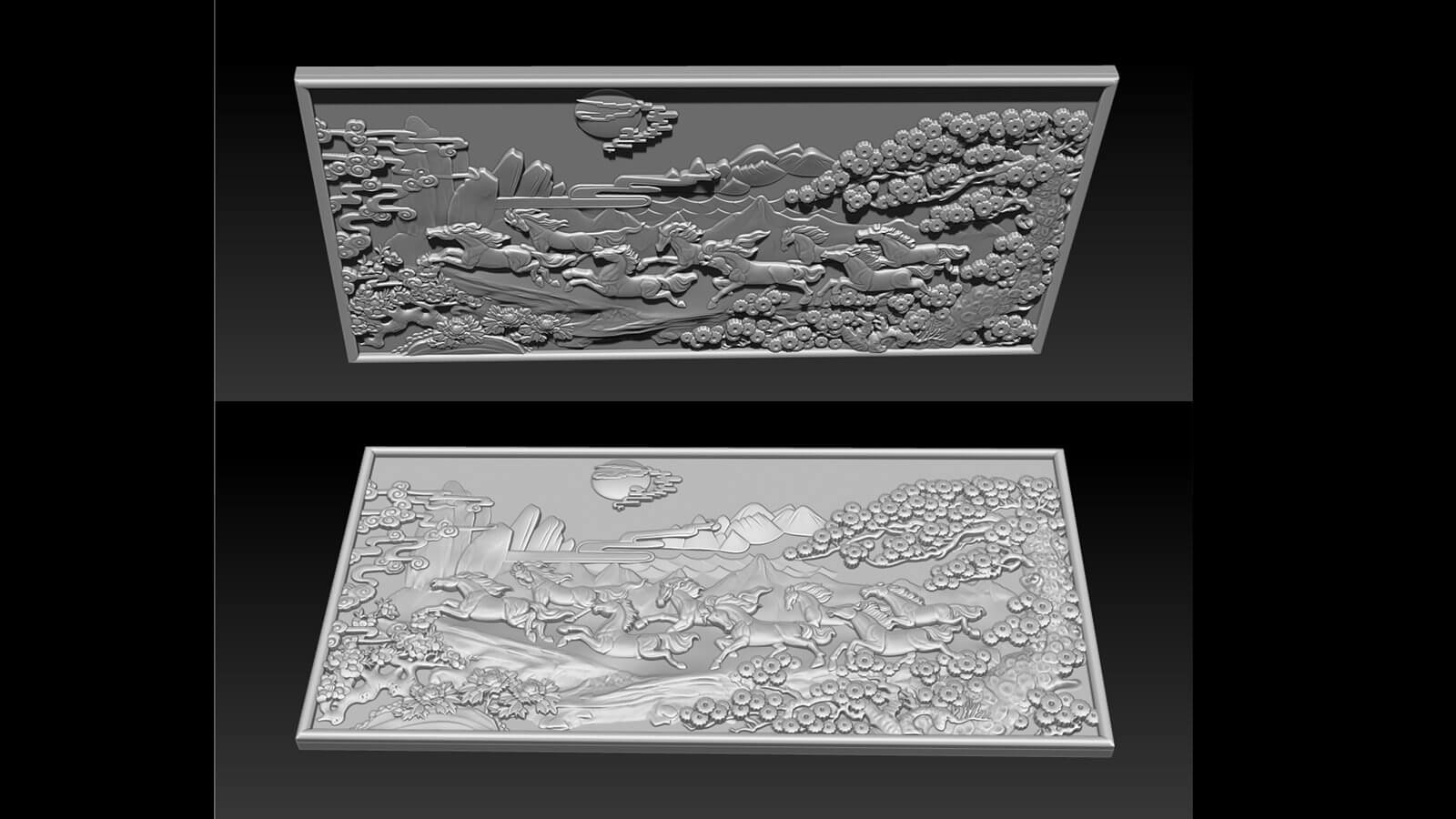 Race Horse Wood Carving File Stl OBJ and Ztl for CNC - 3D Model by Dang ...