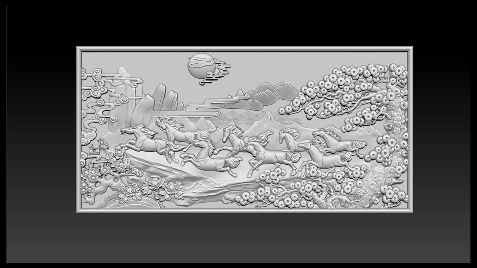 Race Horse Wood Carving File Stl OBJ and Ztl for CNC - 3D Model by Dang ...