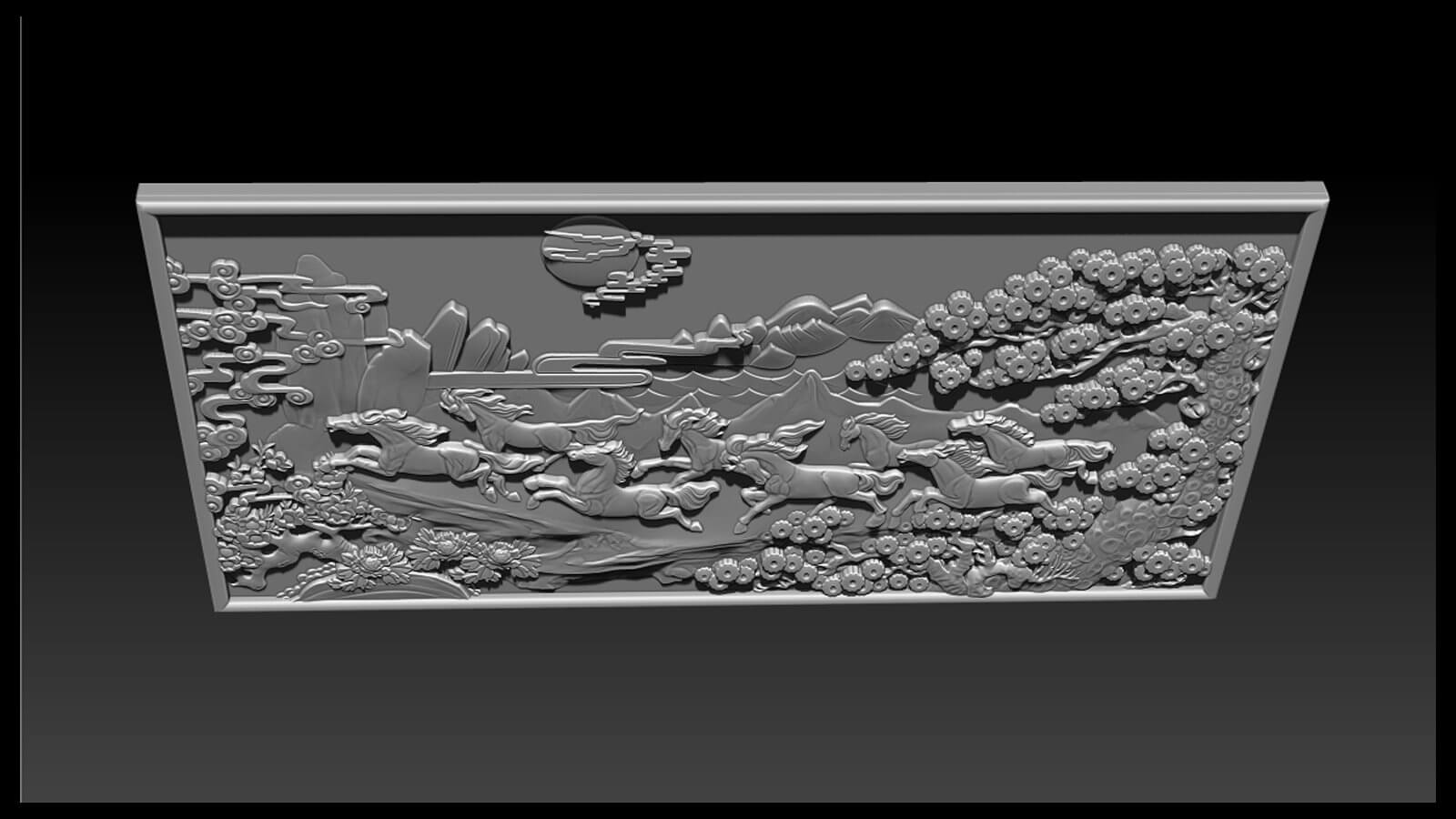 Race Horse Wood Carving File Stl OBJ and Ztl for CNC - 3D Model by Dang ...