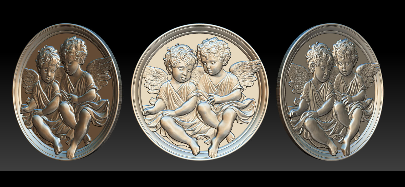 Relief Model of Two Little Angels - Stl by Dang nhat Tan