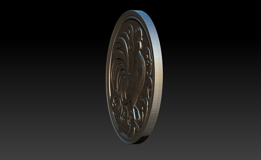 Rooster Relief Coin - CNC 3D Model by Dang nhat Tan