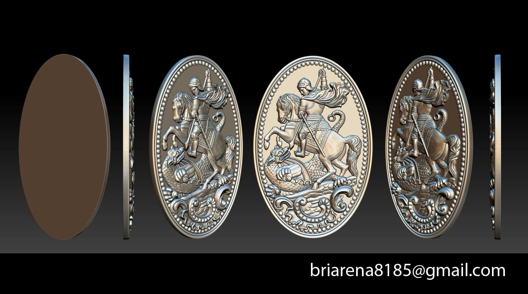 Saint George Killing Dragon - 3D Model by Dang nhat Tan