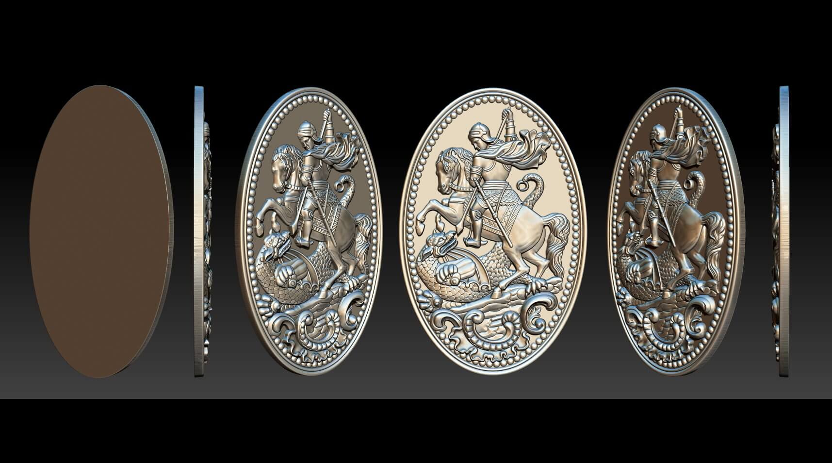 Saint George Killing Dragon - 3D Model by Dang nhat Tan