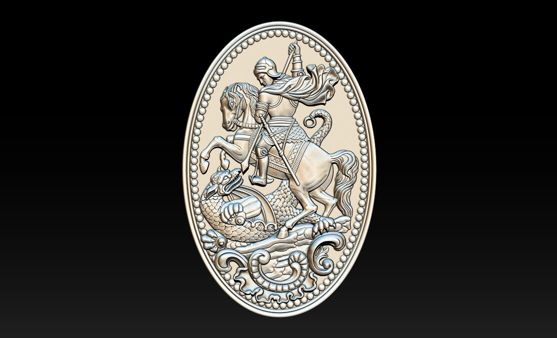 Saint George Killing Dragon - 3D Model by Dang nhat Tan