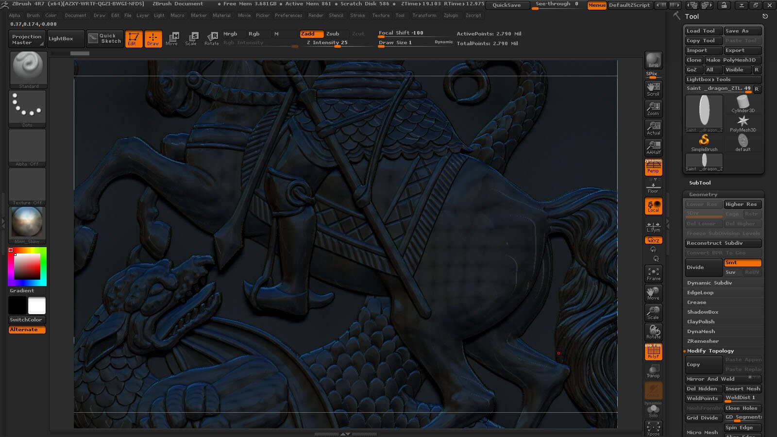 Saint George Killing Dragon - 3D Model by Dang nhat Tan