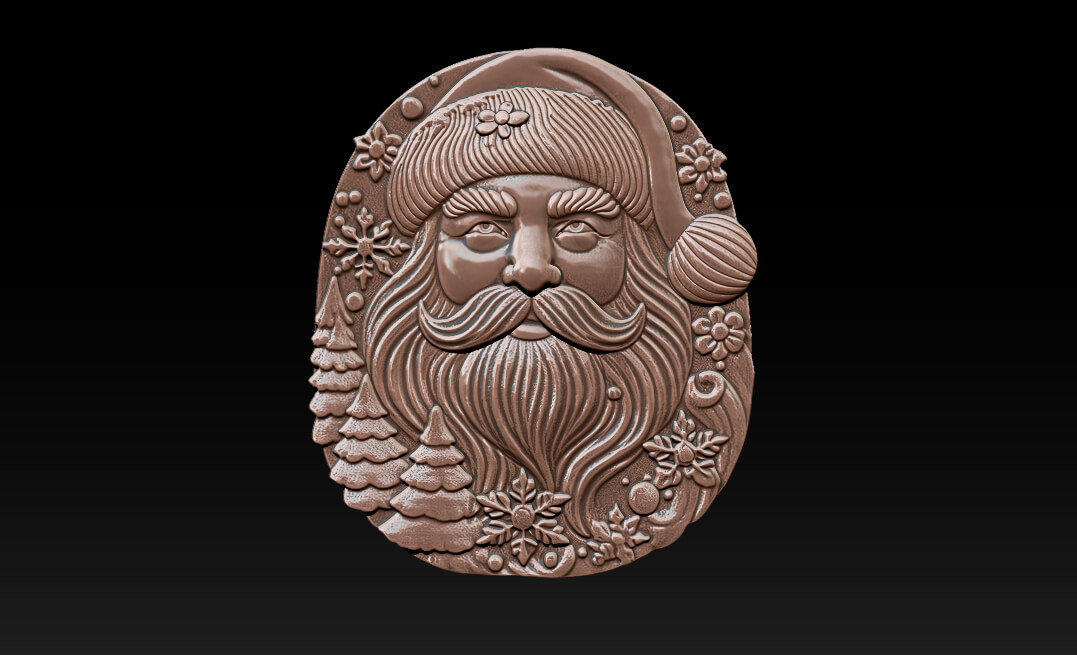 Santa Claus Bas Relief - 3D Model by Dang nhat Tan