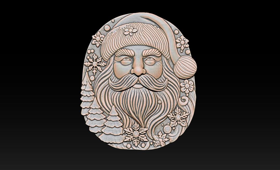 Santa Claus Bas Relief - 3D Model by Dang nhat Tan