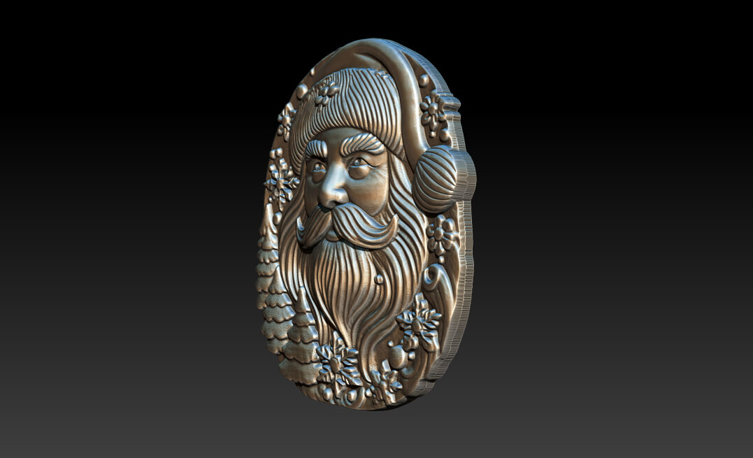 Santa Claus Bas Relief - 3D Model by Dang nhat Tan