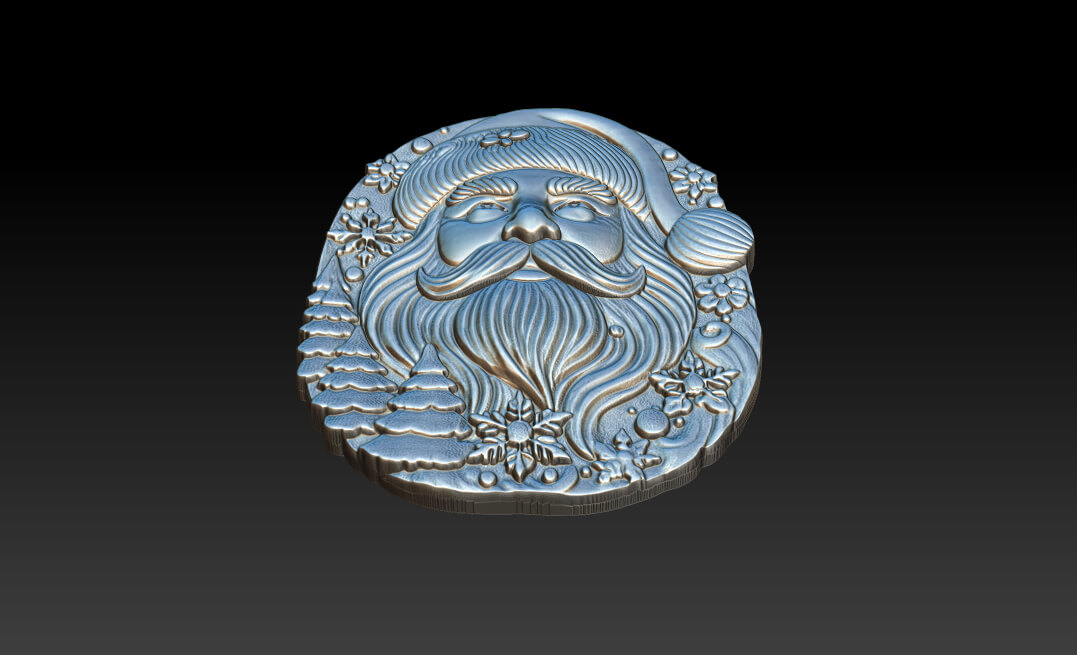 Santa Claus Bas Relief - 3D Model by Dang nhat Tan