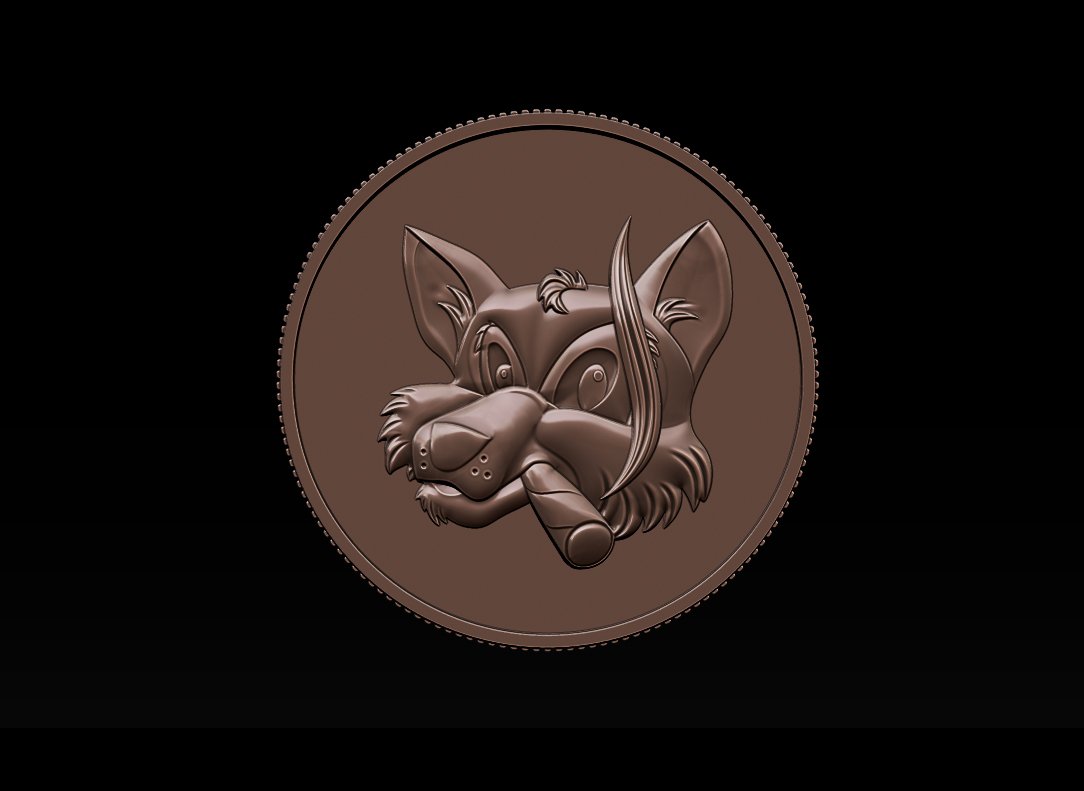 Smoking Fox Coin - 3D Model by Dang nhat Tan