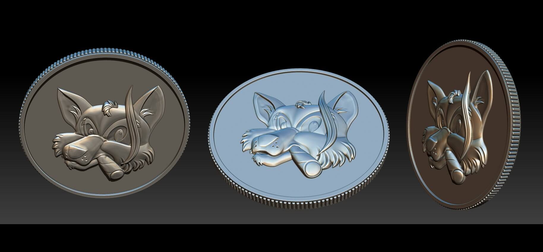 Smoking Fox Coin - 3D Model by Dang nhat Tan