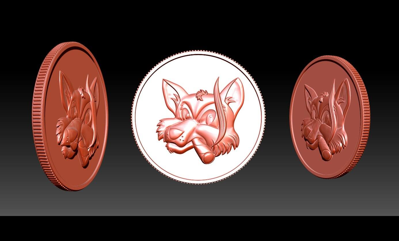 Smoking Fox Coin - 3D Model by Dang nhat Tan