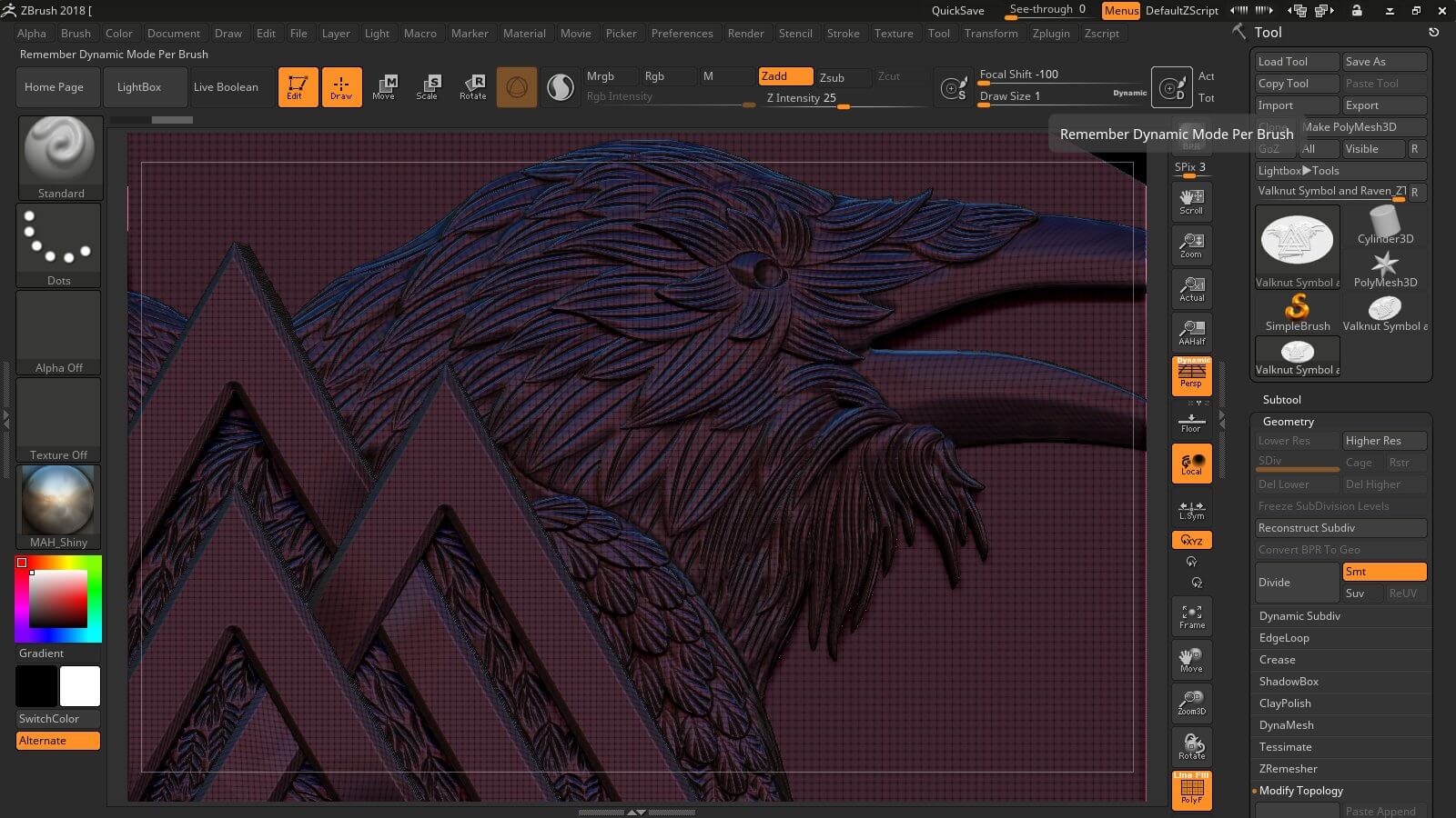 Valknut Symbol and Raven Pendant - 3D Print Model by Dang nhat Tan