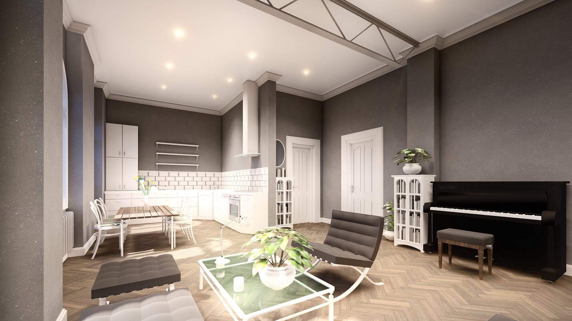 Bachelor Studio Apartment Scene (SketchUp) - 3D Model by DANIAN3D