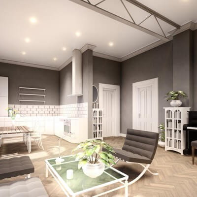 Bachelor Studio Apartment Scene - 3D Model by DANIAN3D