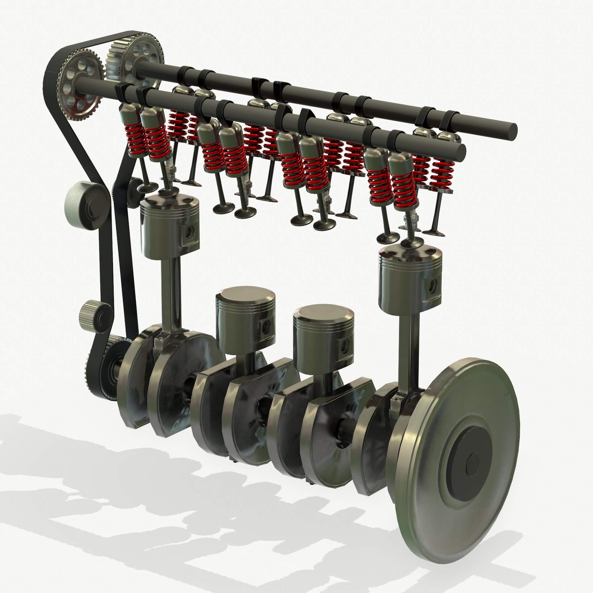 4 Stroke Engine Animation 3d