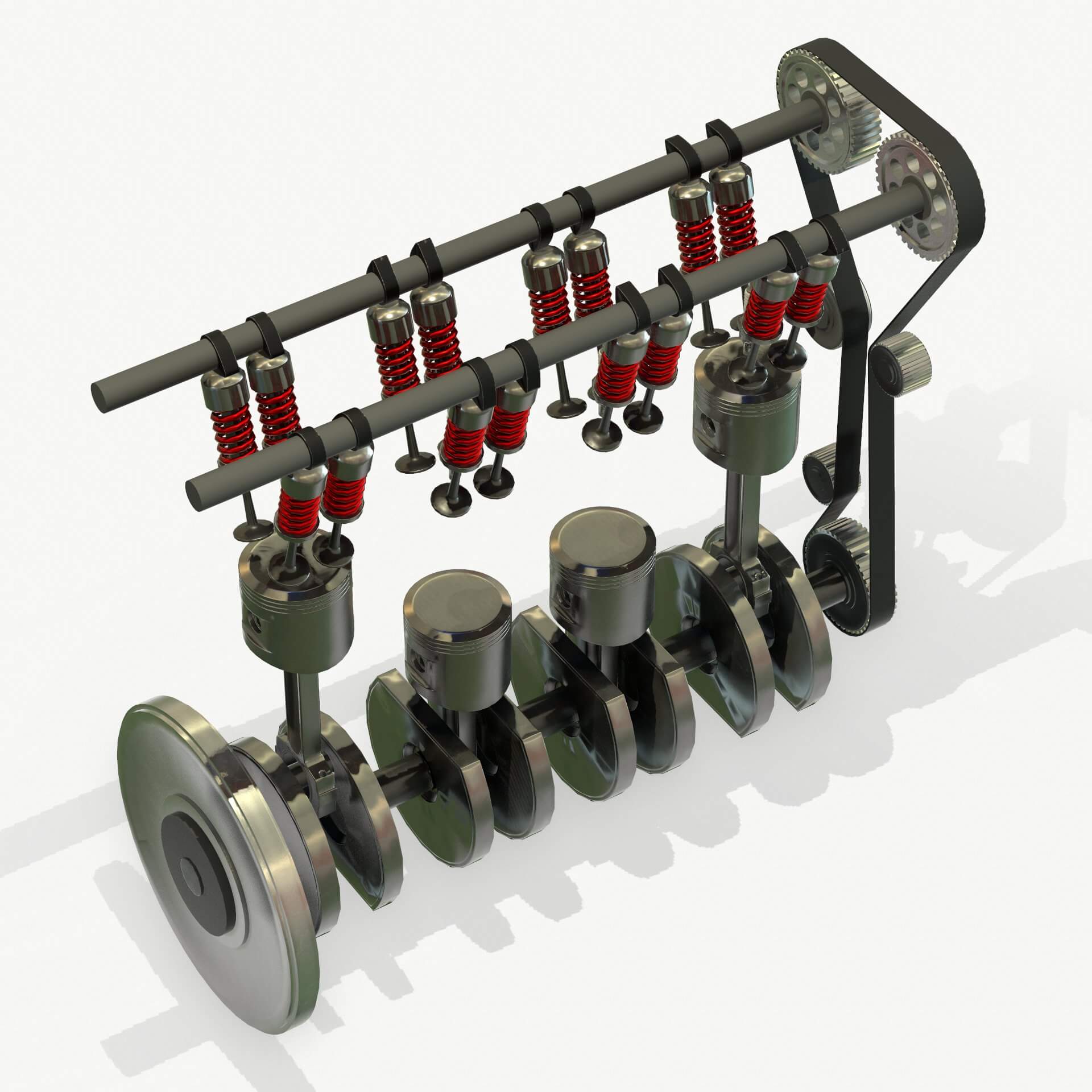 Animated Engine Parts 4T - 3D Model by Daniel Mikulik