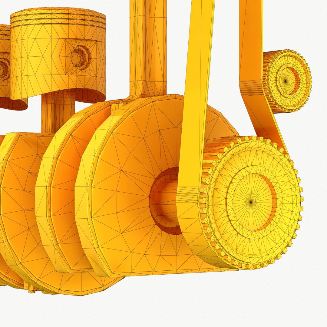 Animated Engine Parts 4T - 3D Model by Daniel Mikulik