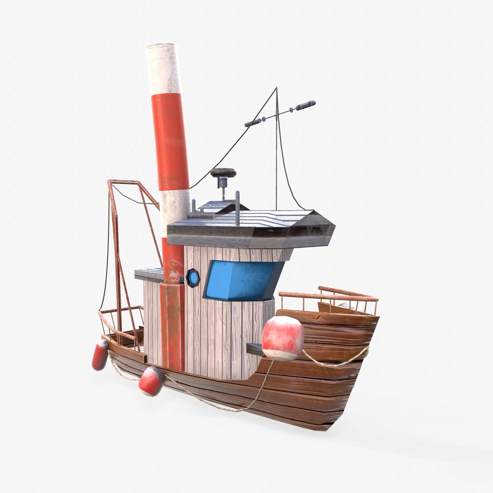 Cartoon Mini Boat 3 - 3D Model by Daniel Mikulik