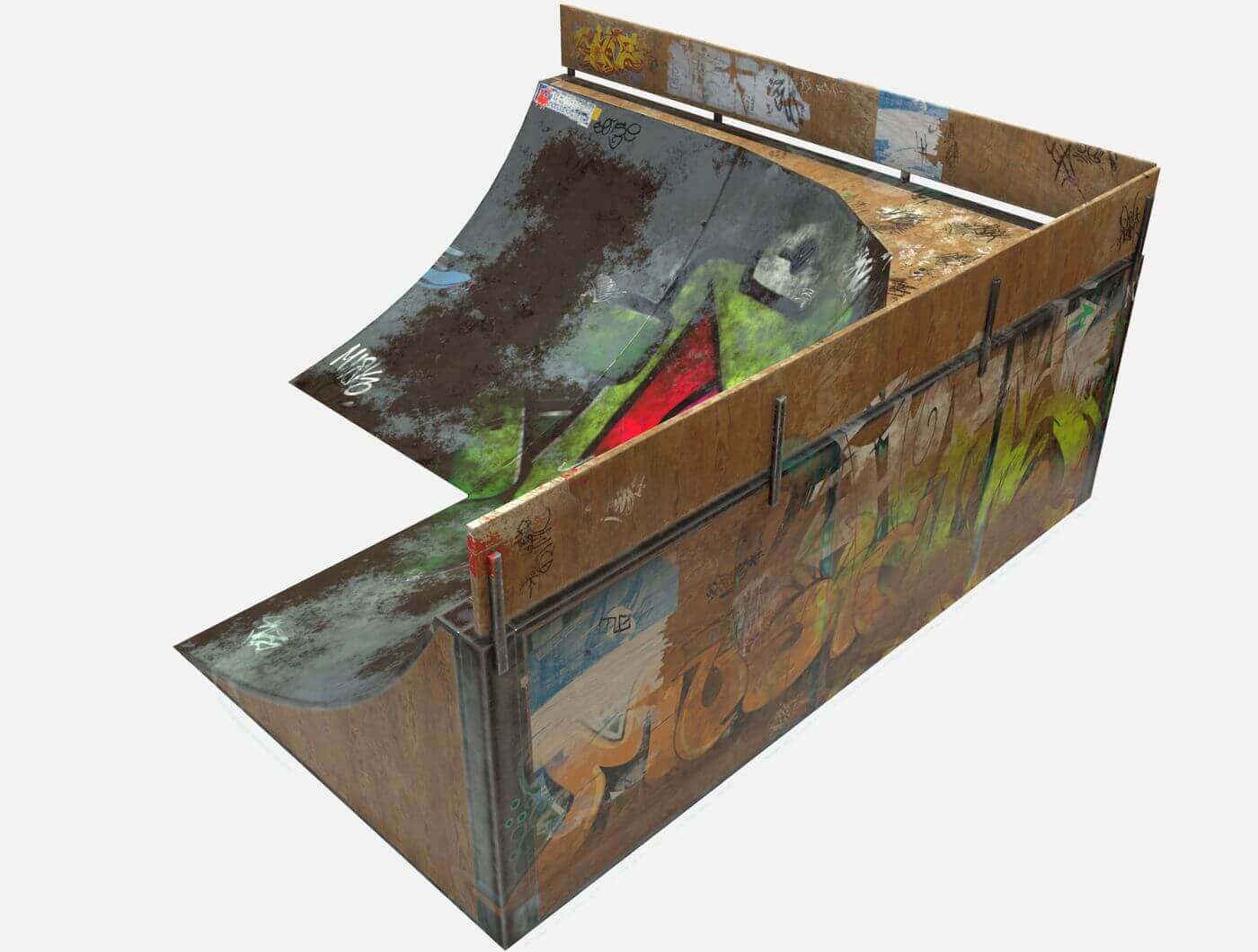 Corner Skate Ramp - 3D Model by Daniel Mikulik