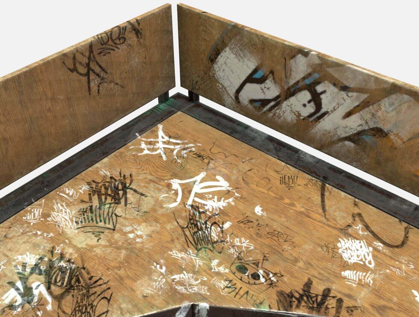 Corner Skate Ramp - 3D Model by Daniel Mikulik