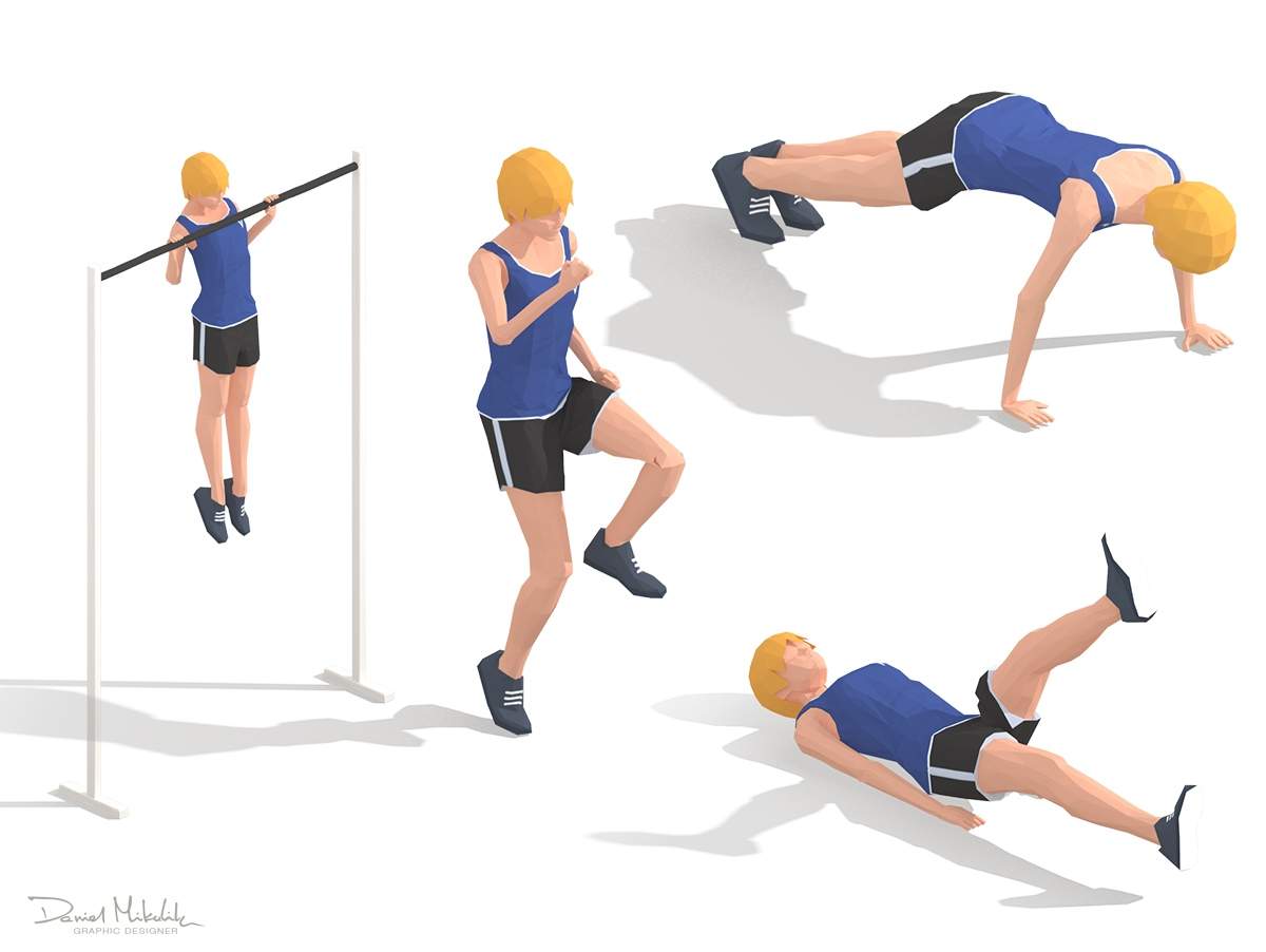 Exercise Animations Bundle Woman - 3D Model by Daniel Mikulik