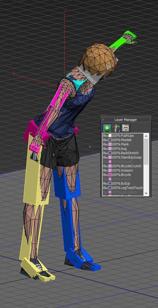 Exercise Animations Bundle Woman - 3D Model by Daniel Mikulik