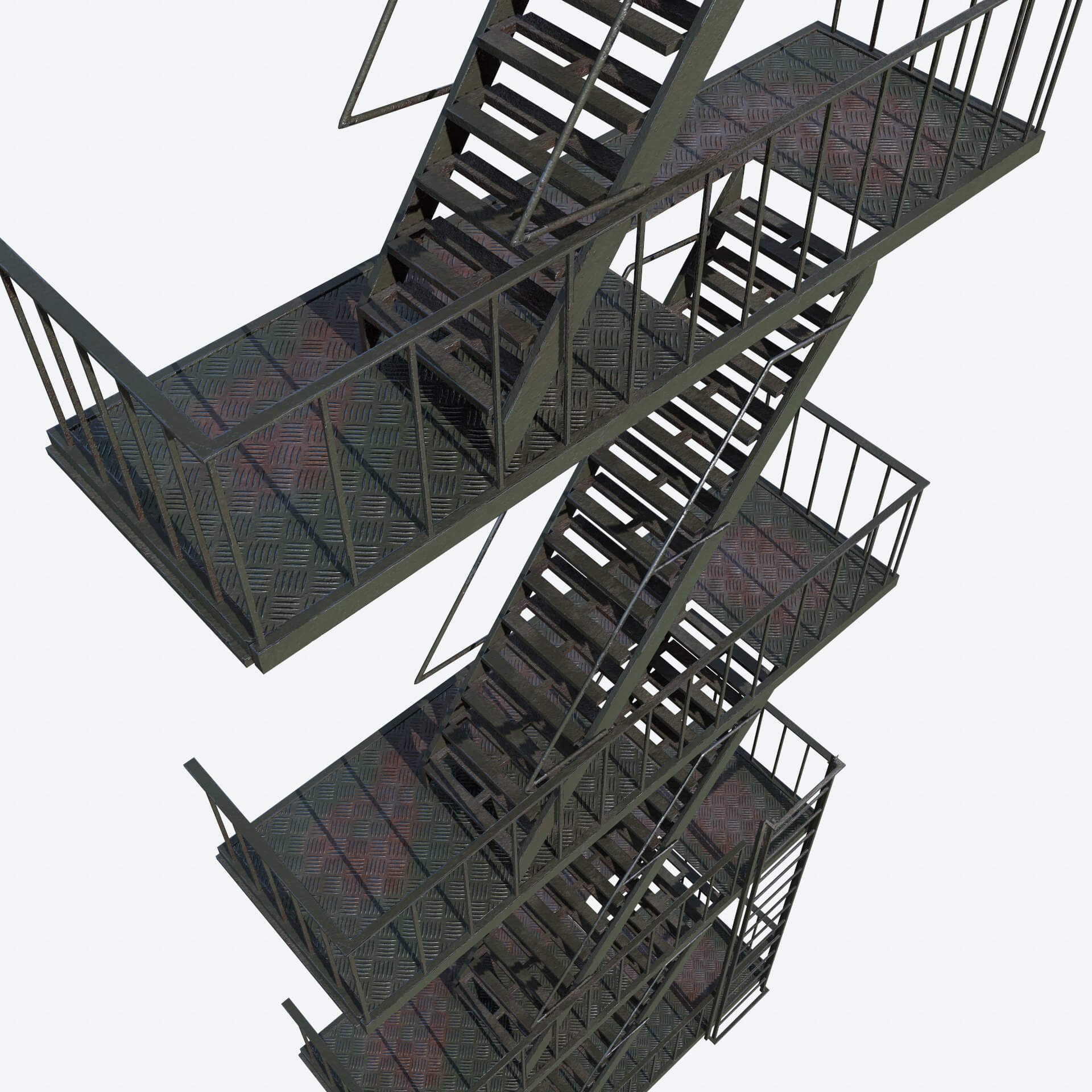Fire Escape Stairs Modular - 3D Model by Daniel Mikulik