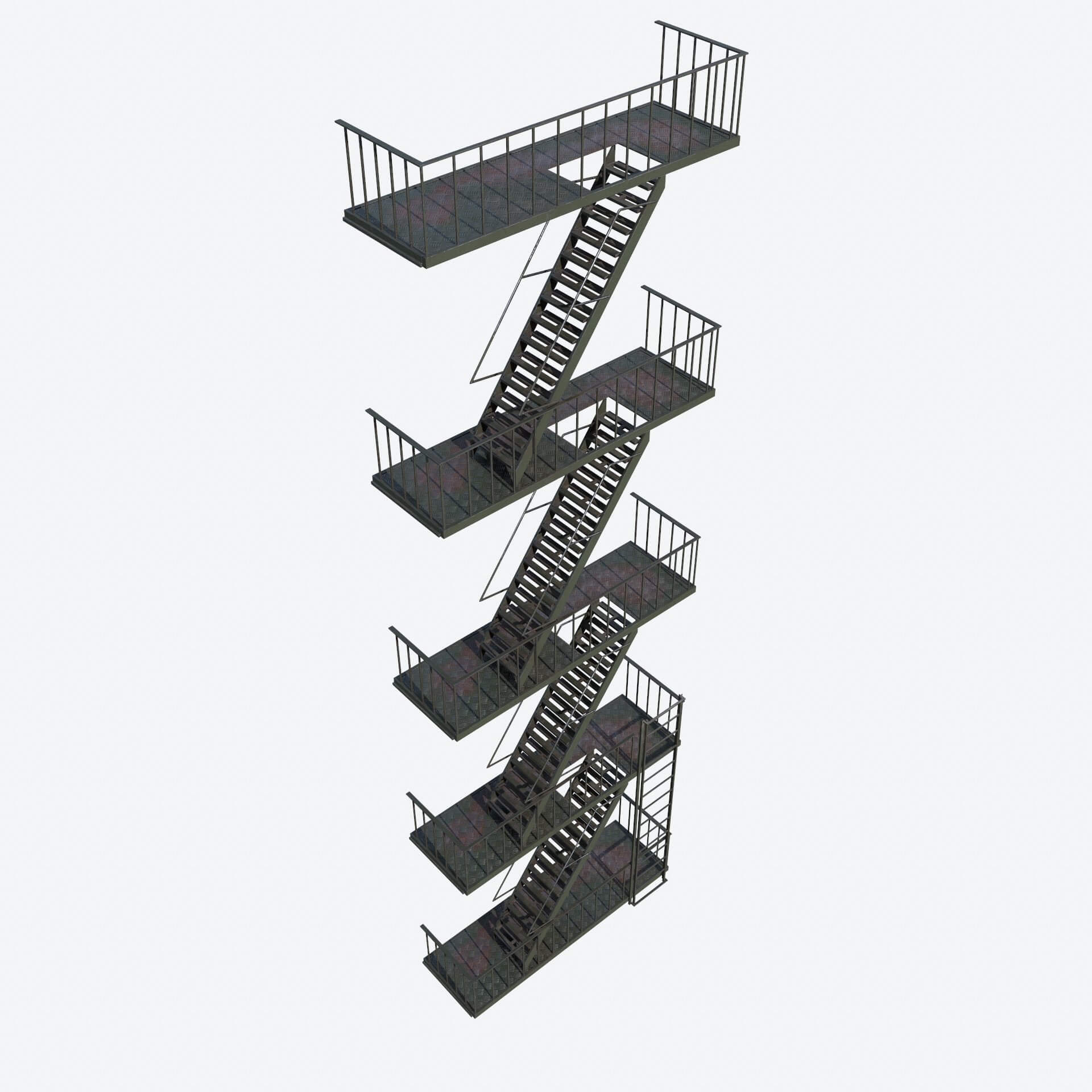 Fire Escape Stairs Modular - 3D Model by Daniel Mikulik