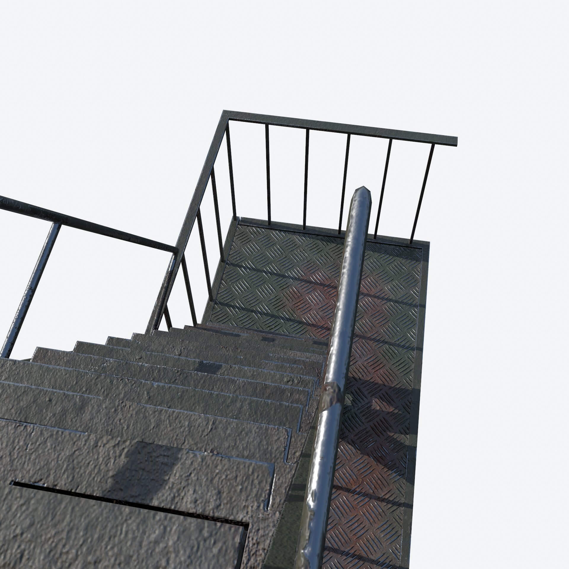 Fire Escape Stairs Modular - 3D Model by Daniel Mikulik