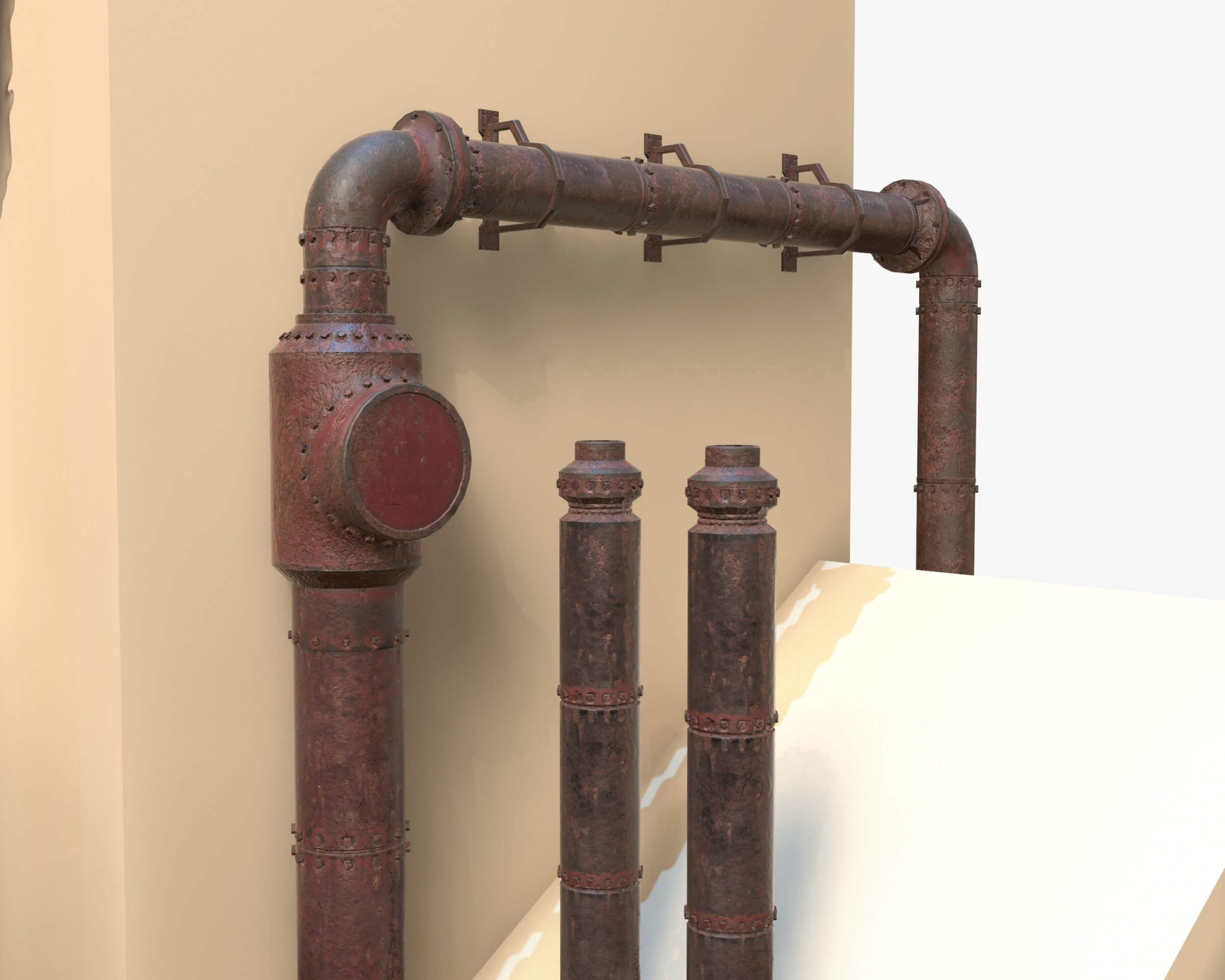 Industrial Steam Pipes PBR - 3D Model by Daniel Mikulik