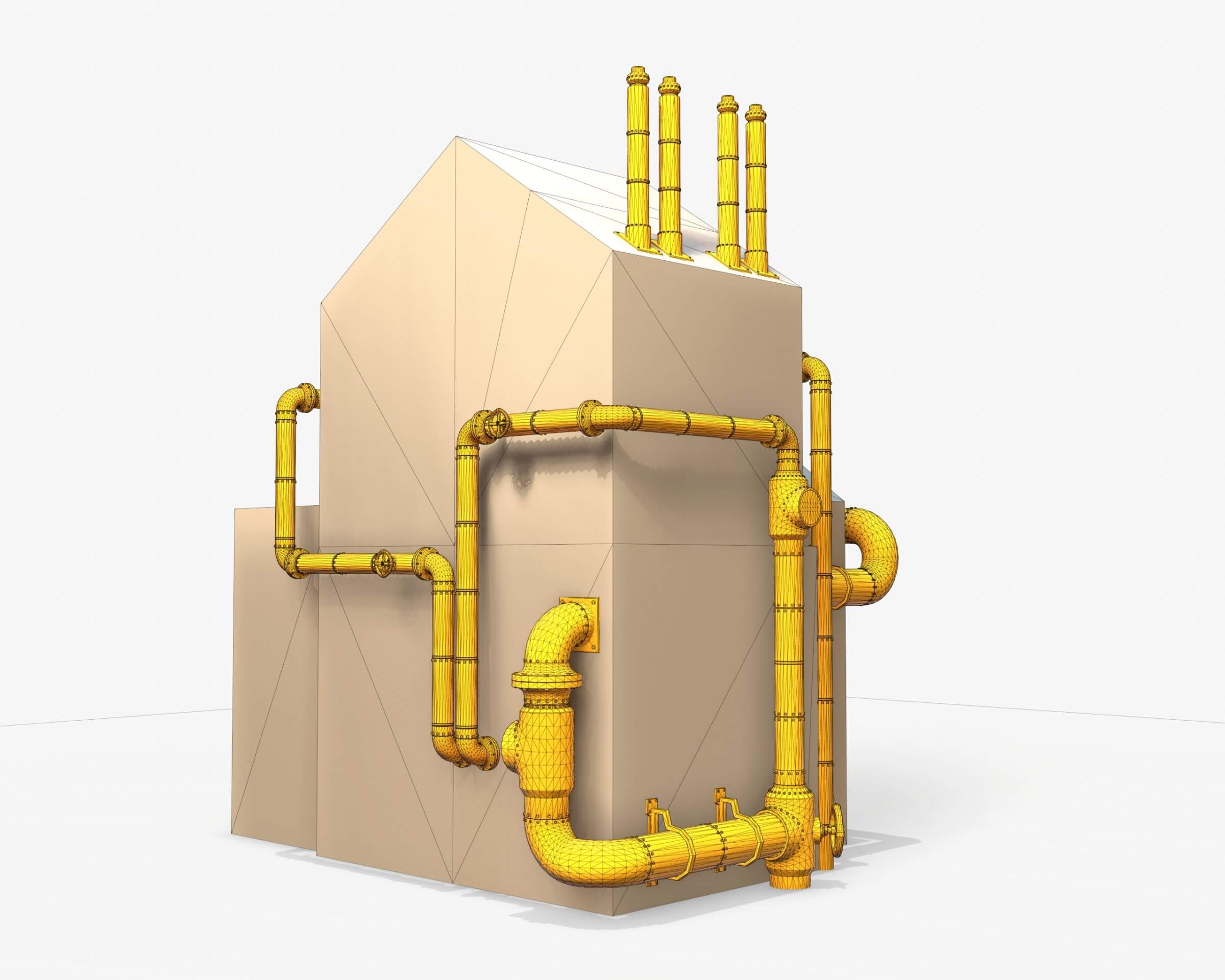 Industrial Steam Pipes PBR - 3D Model by Daniel Mikulik