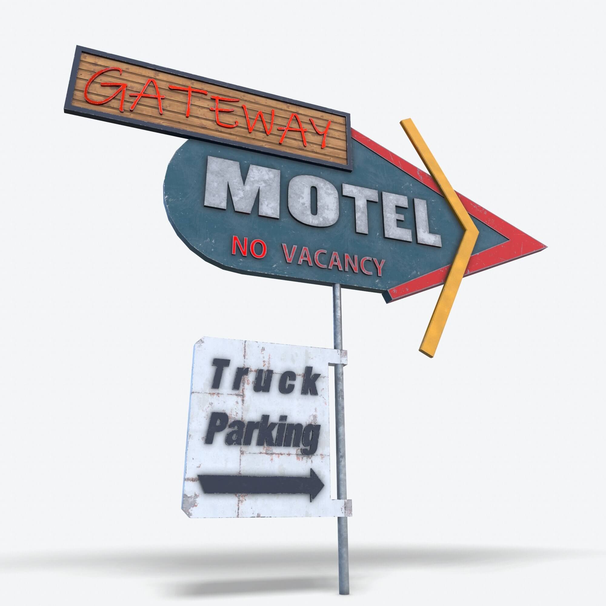 Motel Sign - 3D Model by Daniel Mikulik