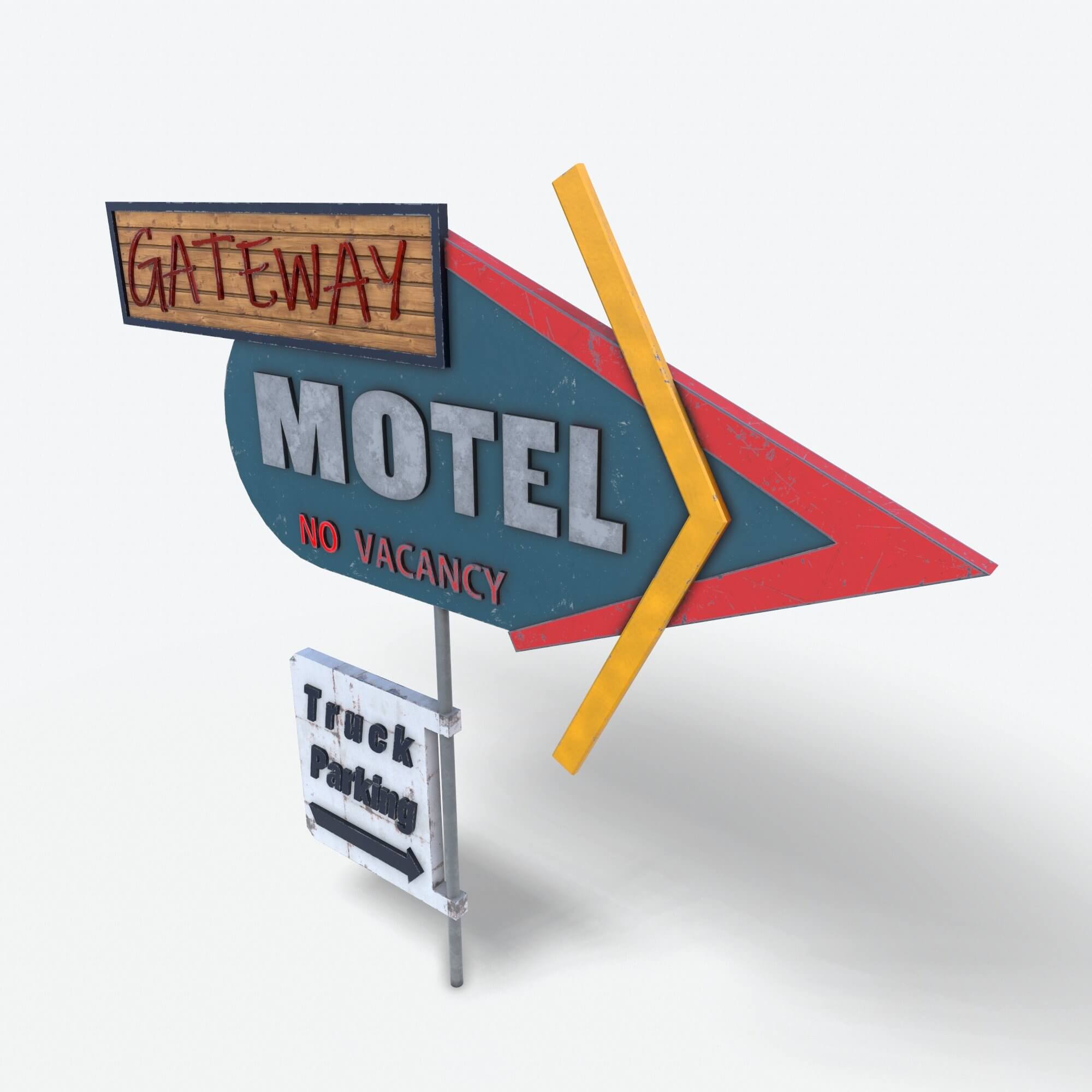 Motel Sign - 3D Model by Daniel Mikulik