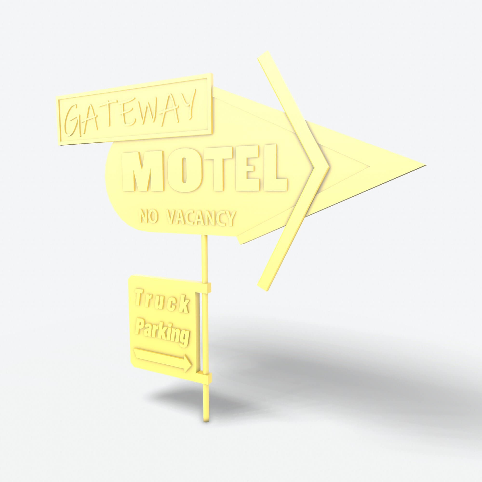 Motel Sign - 3D Model by Daniel Mikulik